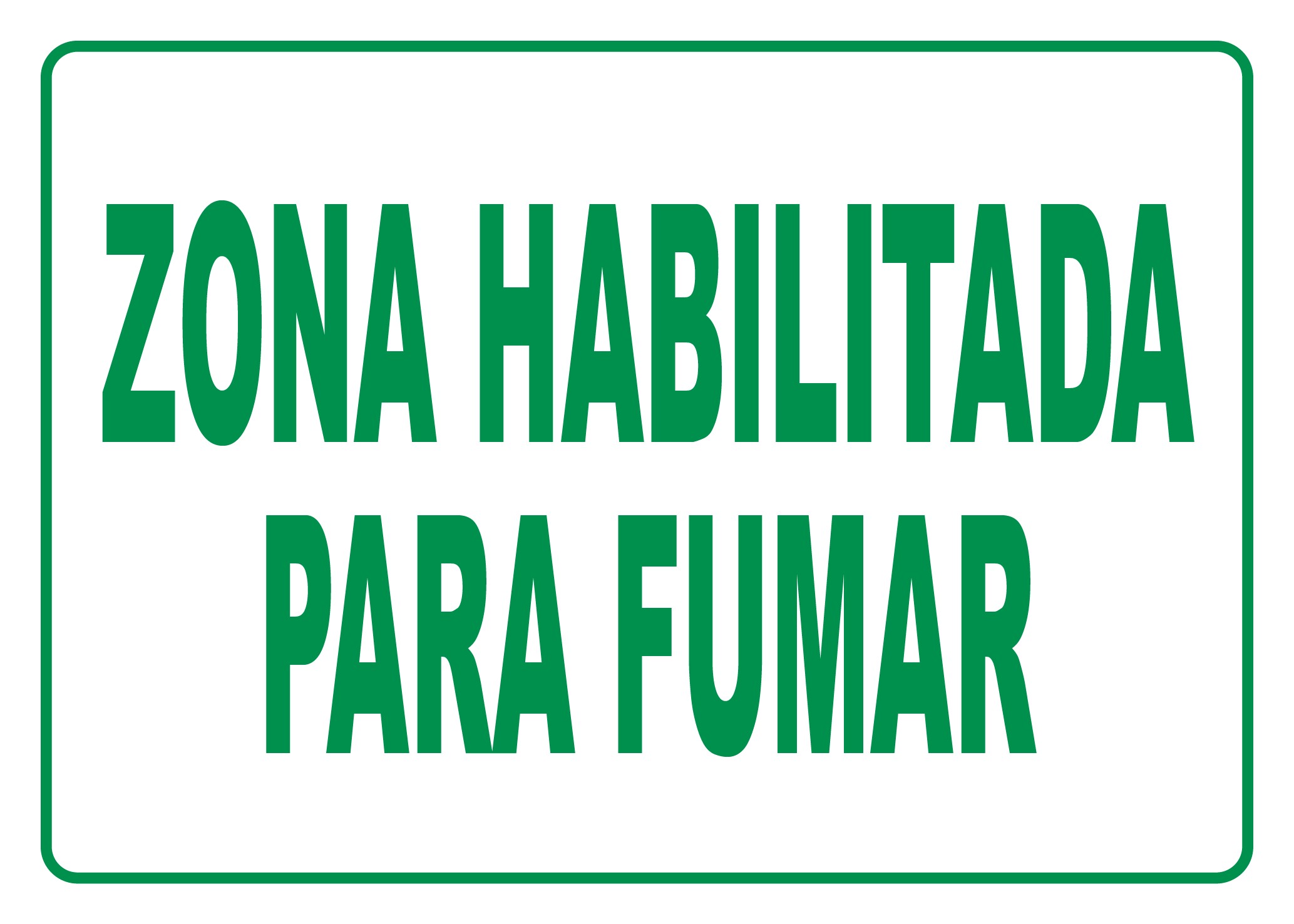 Cartel Zona Habilitada Para Fumar